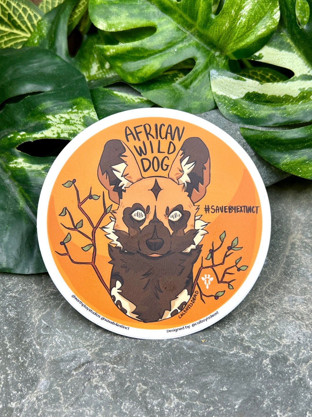 African Wild Dog Sticker / Animal Conservation Sticker / Save the ...