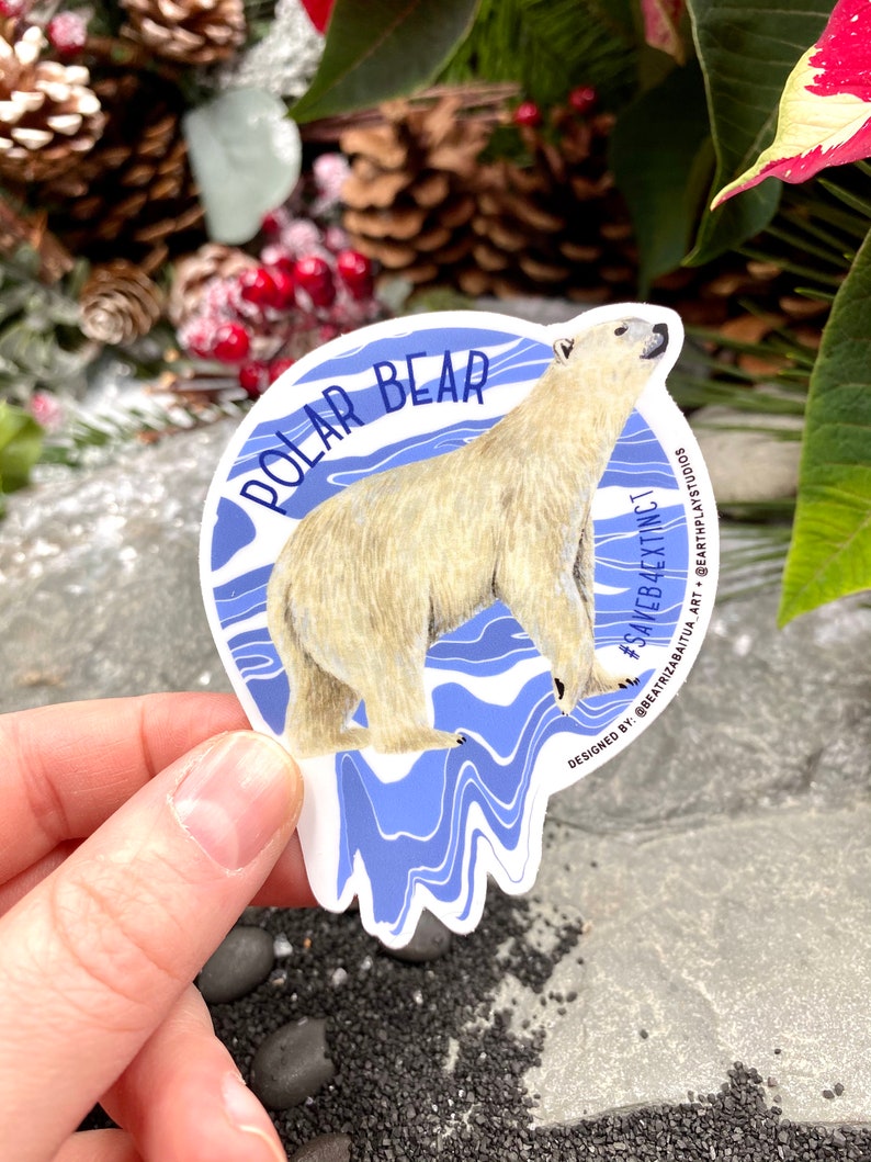 Polar Bear Sticker / Animal Conservation Sticker / Save the - Etsy