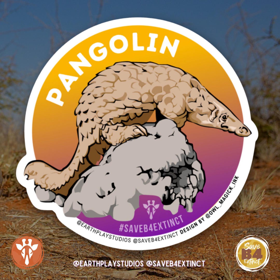 Pangolin Animal Conservation Sticker / Save the Pangolin / Pangolin ...