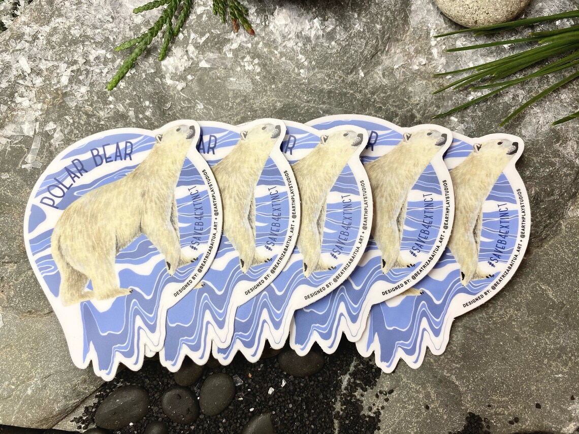 Polar Bear Sticker / Animal Conservation Sticker / Save the | Etsy