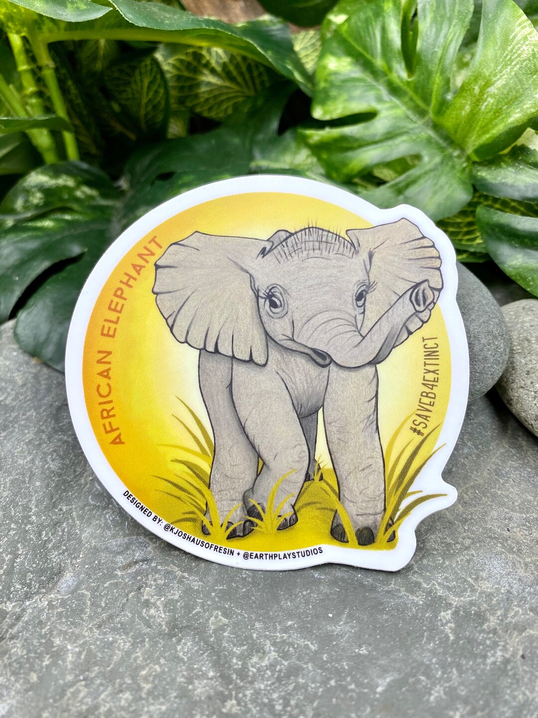 Elephant Sticker / African Elephant / Animal Conservation Sticker ...