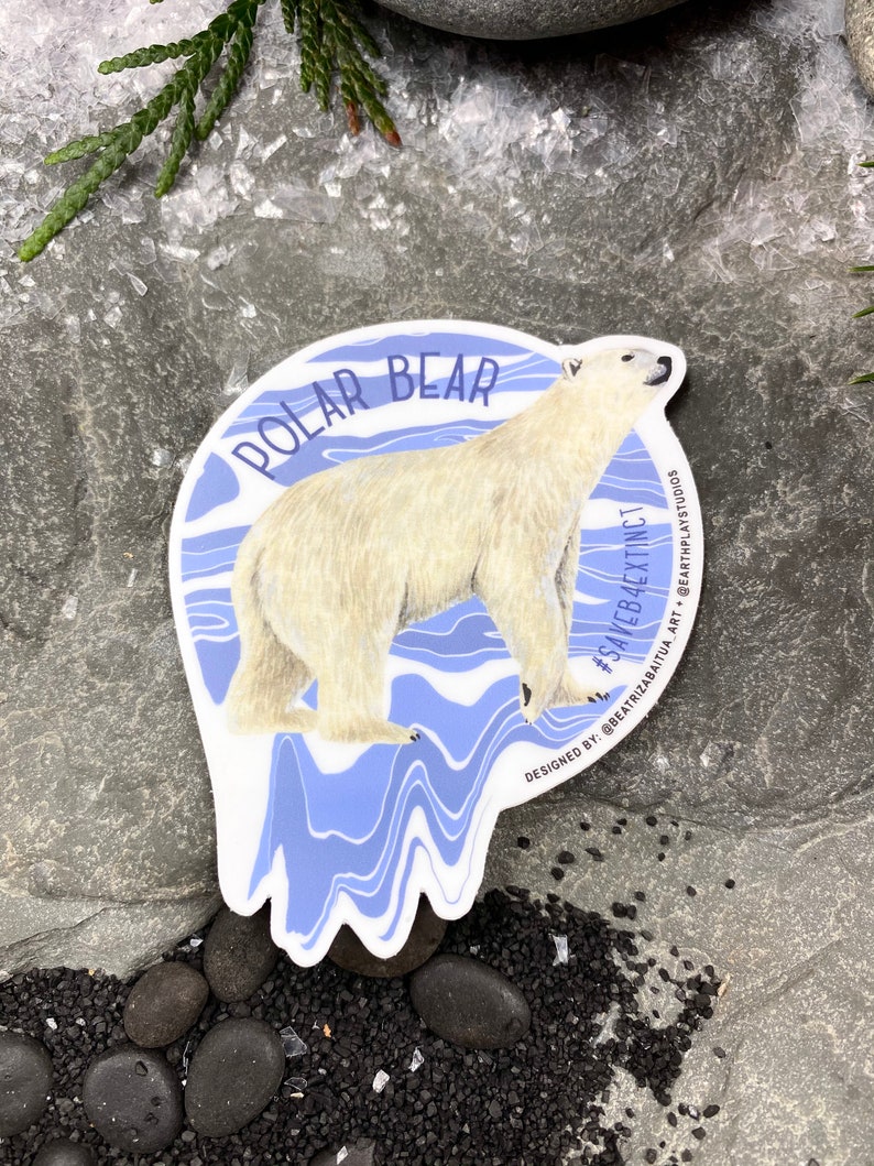 Polar Bear Sticker / Animal Conservation Sticker / Save the | Etsy
