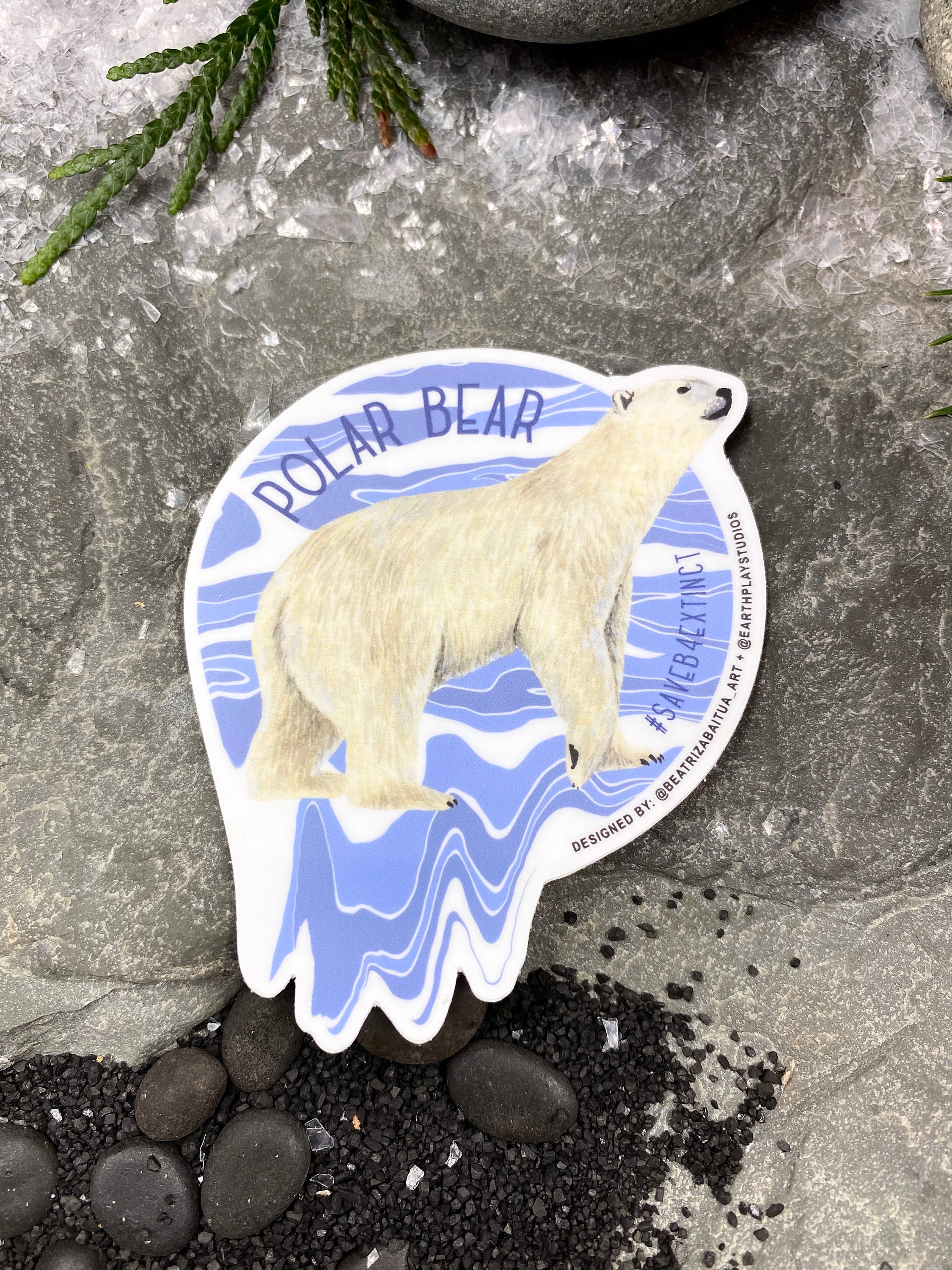 Polar Bear Sticker / Animal Conservation Sticker / Save the - Etsy