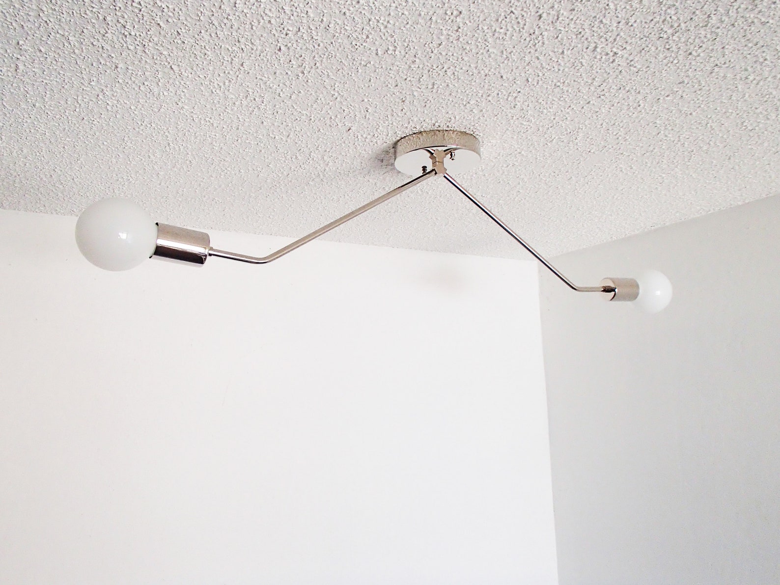Slim Flush Mount Twin Arm Ceiling Light Minimalist - Etsy