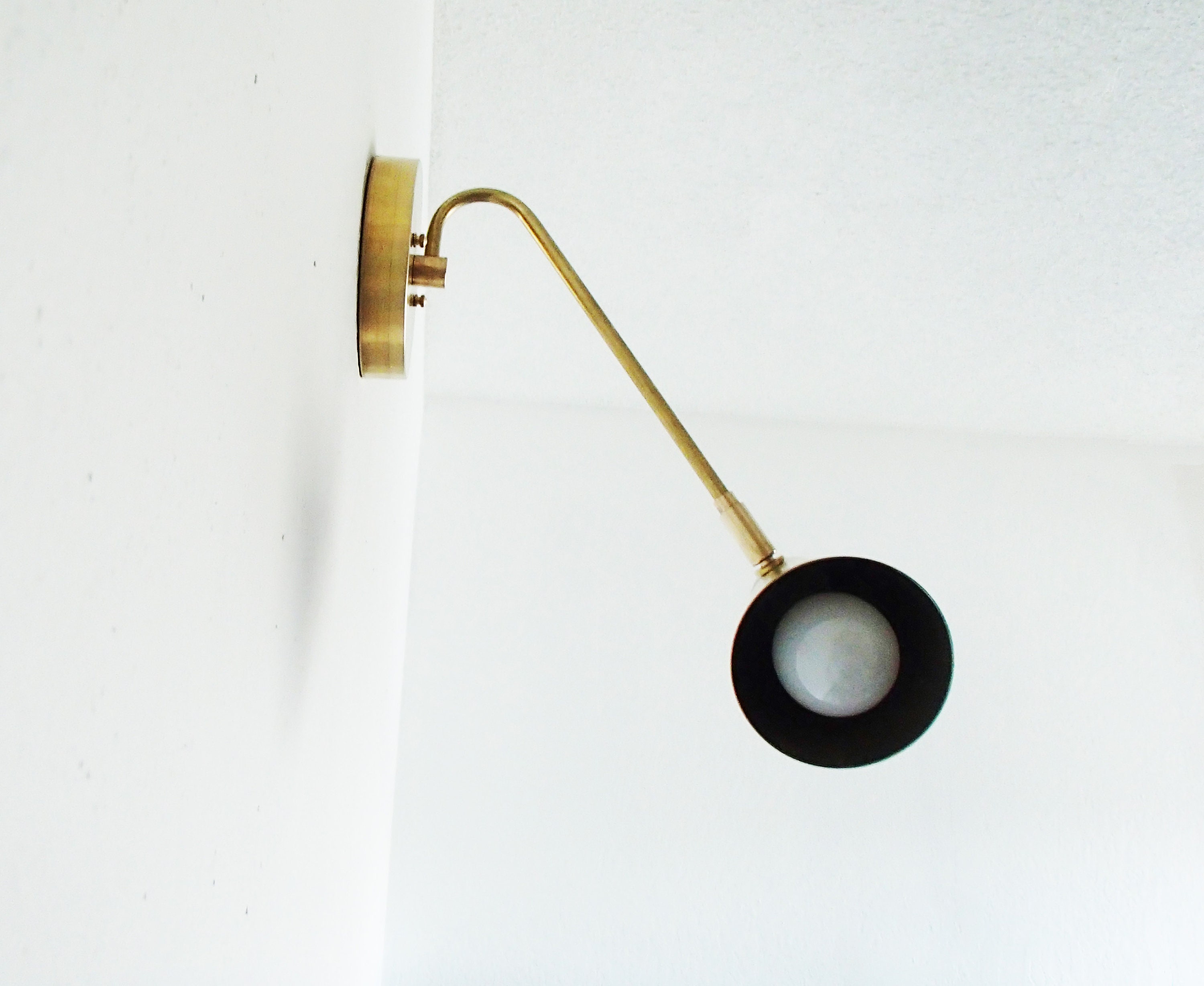 Brass Modern Sconce Swivel Cone Spotlight Minimalist Wall | Etsy