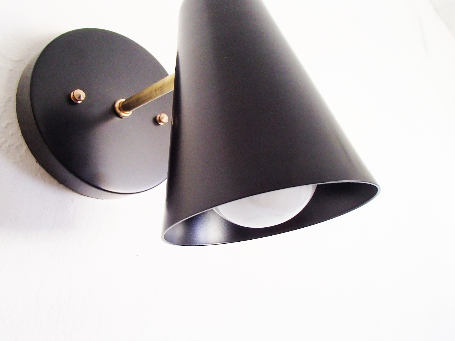 Modern Wall Sconce - Cone Shade Light - Contemporary Lighting - Bedside ...