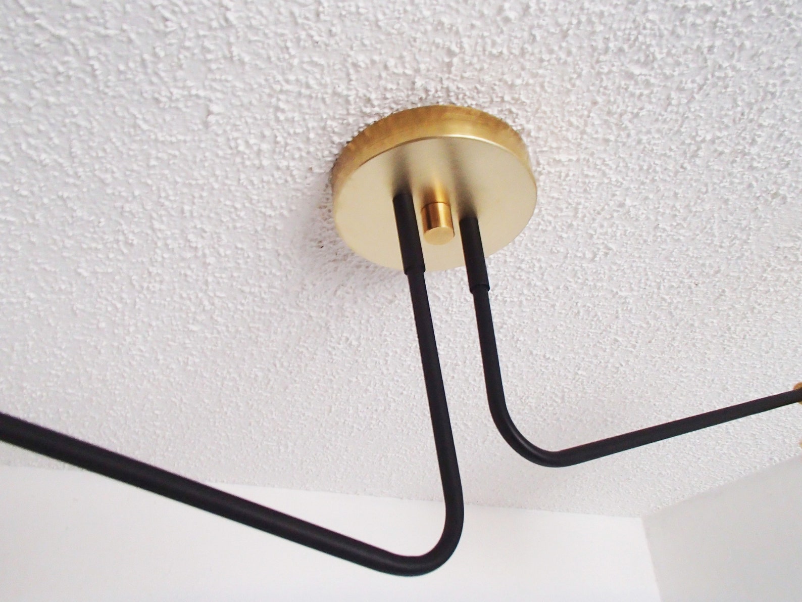 Twin Arm Globe Shaded Flush Mount Ceiling Light Atomic Modern Orb UL ...