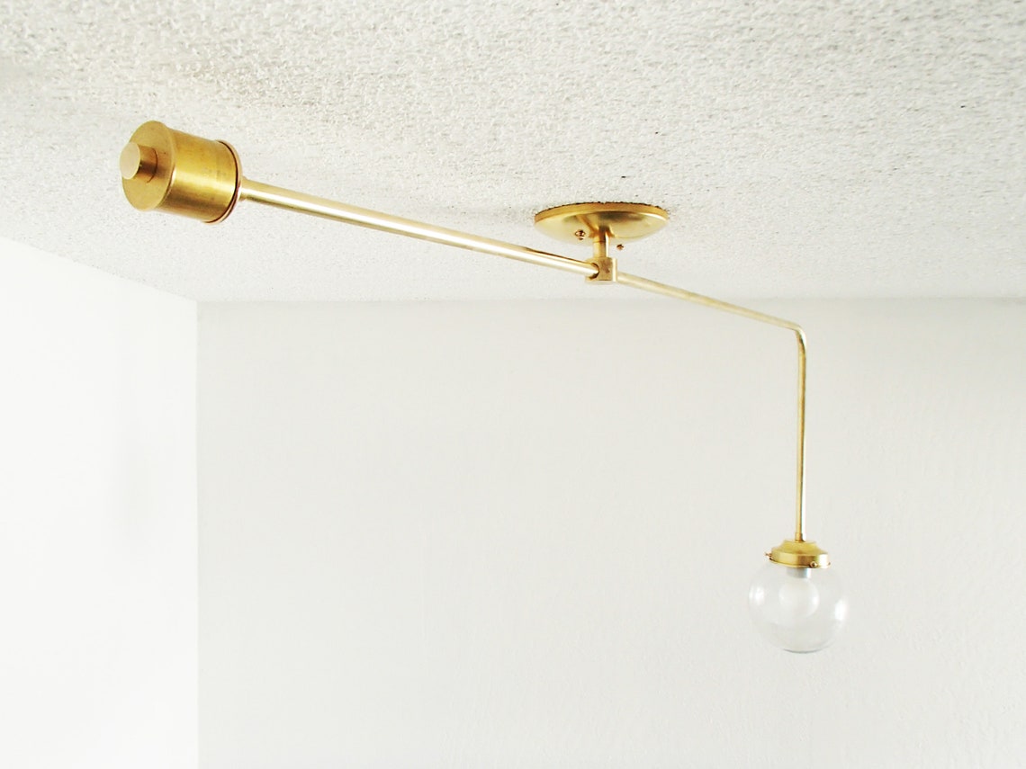 Balance Flush Mount Light Modern Brass Bathroom Lighting | Etsy