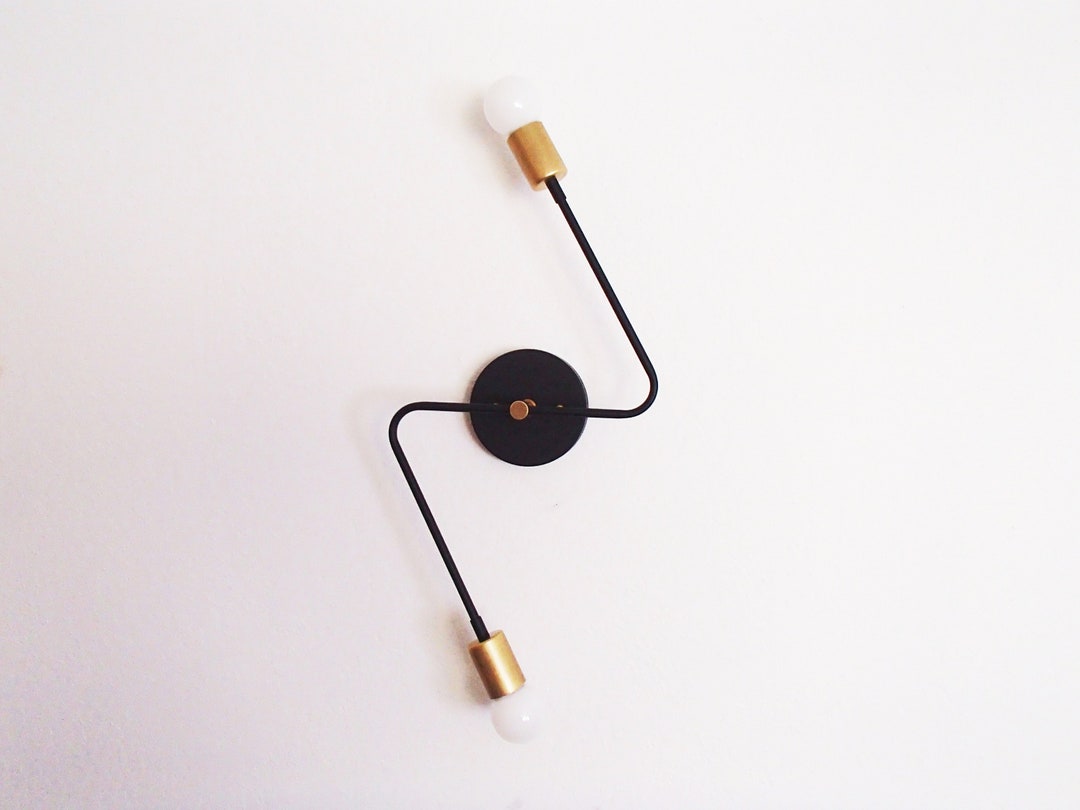 Modern Wall Sconce - Twin Arm - Lighting Bolt - Minimalist ...