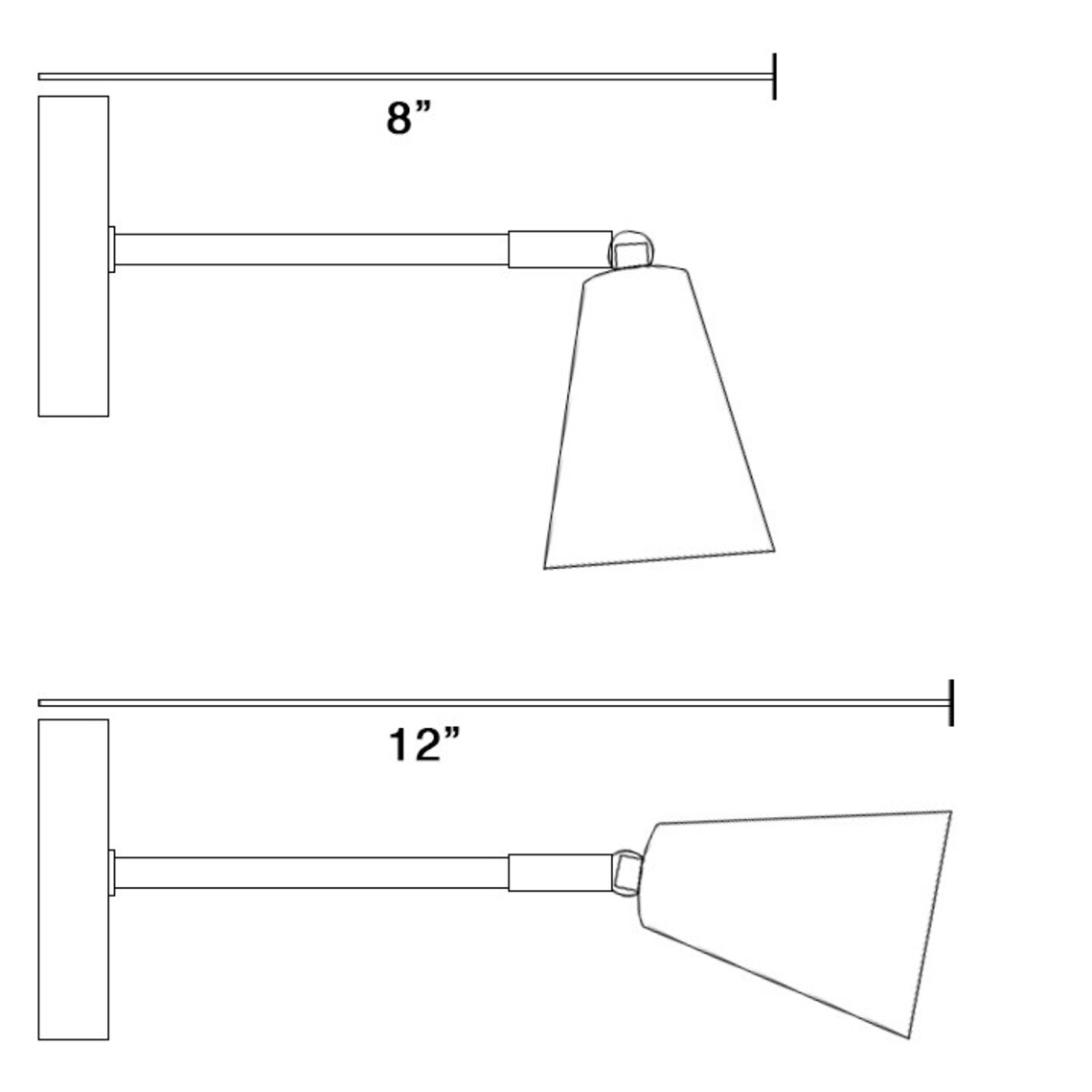 Modern Extended Wall Sconce Mid Century Atomic Swivel - Etsy