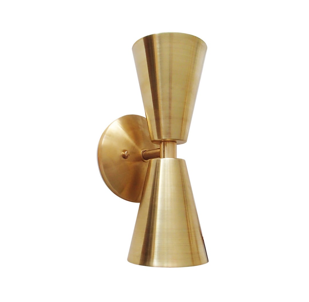 Double Cone Brass Bowtie Wall Sconce Modern UL Listed - Etsy