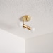 Modern Brass Offset Flush Mount Ceiling Light Twin Bulb UL - Etsy