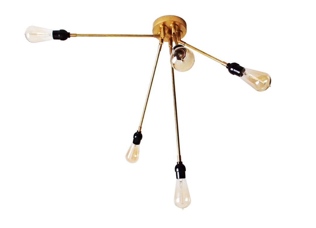 Articulating Flush Mount - Splintered 5 Arm - Starburst Ceiling Light ...