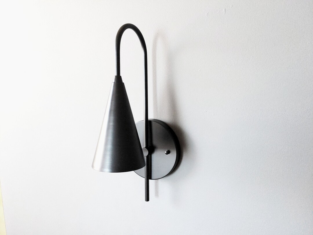 Arched Modern Brass Cone Wall Sconce Mid Century Minimalist - Etsy