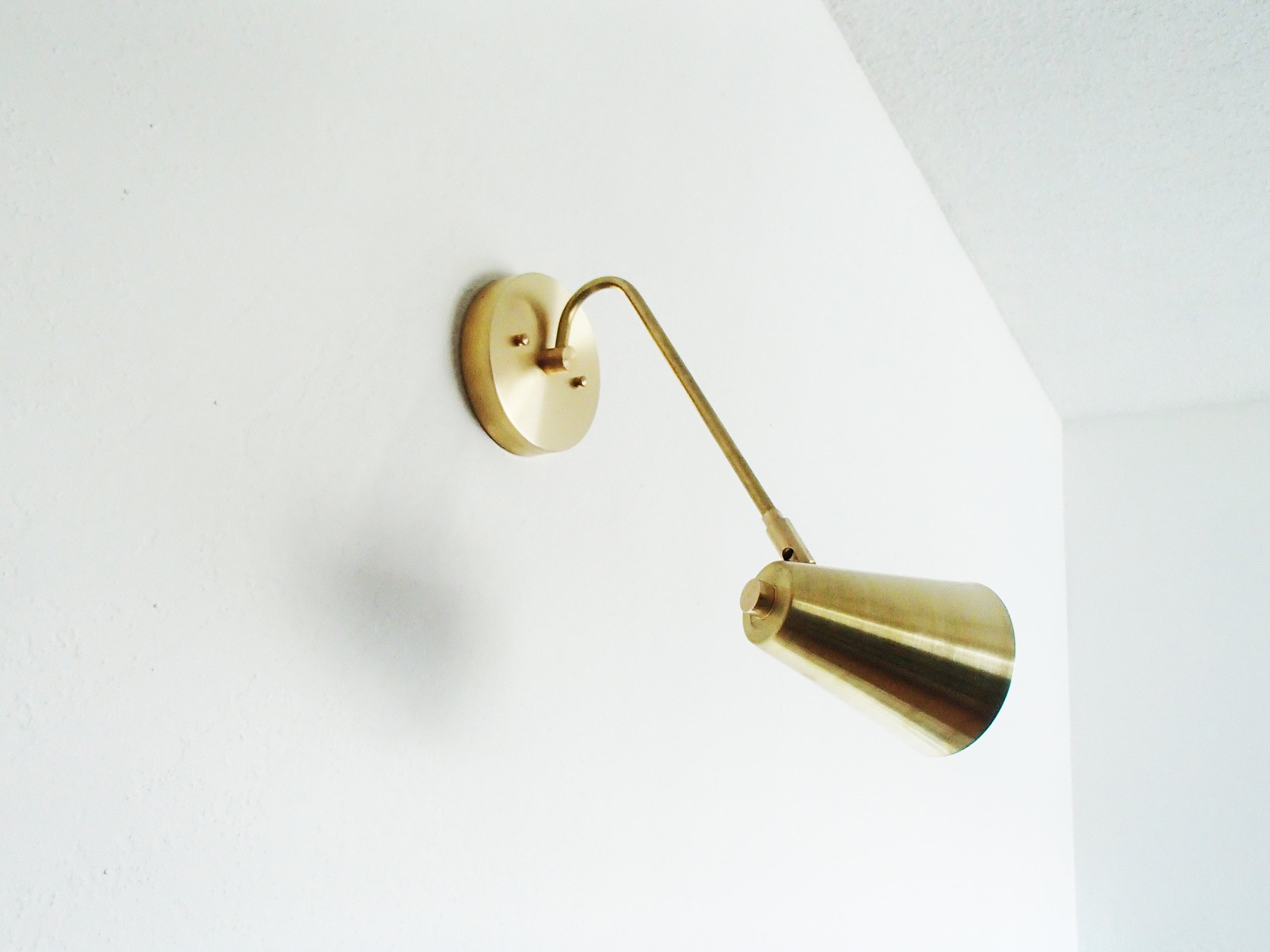 Brass Modern Sconce Swivel Cone Spotlight Minimalist Wall | Etsy