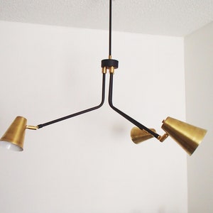 Modern Chandelier - Triple Arm - Cone Shaded - Dining Room Lighting ...