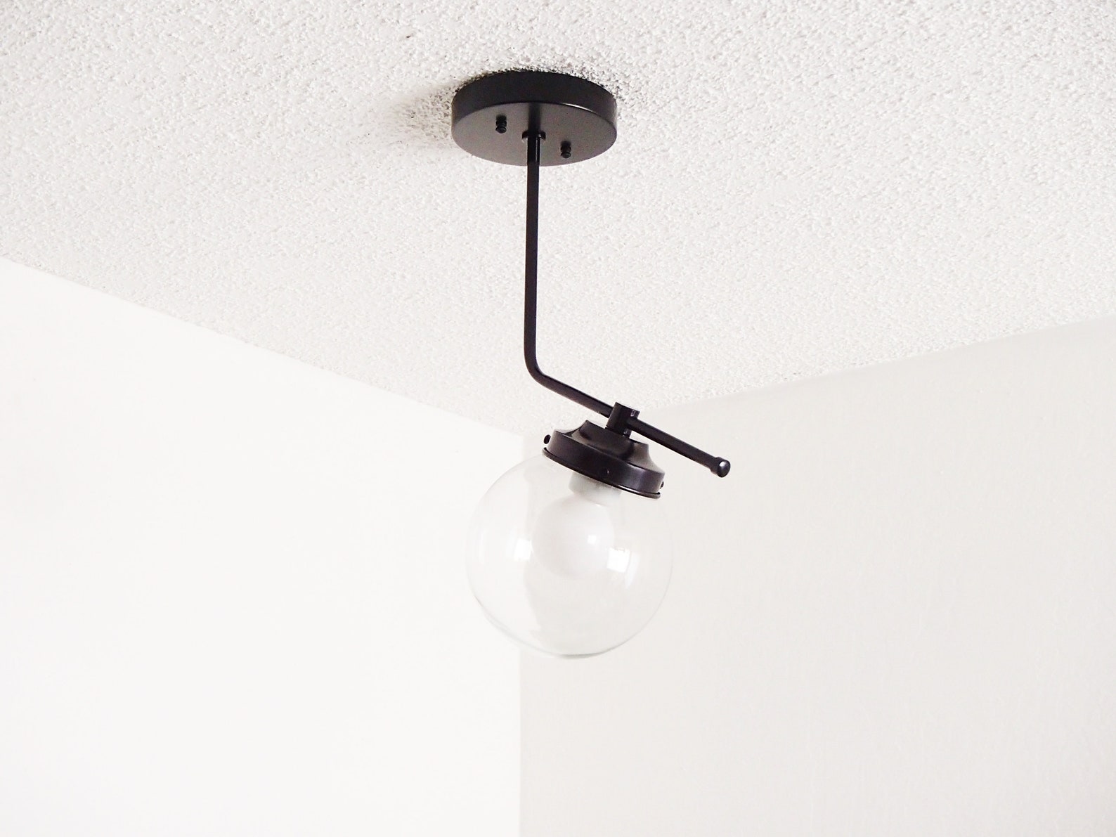 Nickel Flush Mount Offset Ceiling Light Modern Lighting - Etsy Canada