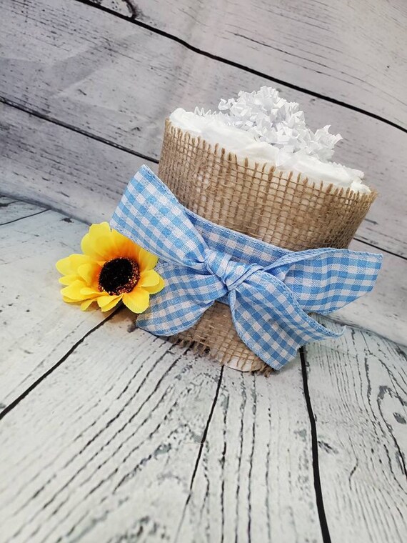 Mini Diaper Cake BBQ Baby Q Diaper Cake Burlap and Blue - Etsy