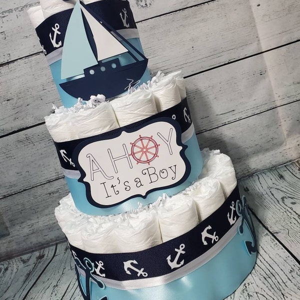 Nautical Diaper Cake - Etsy