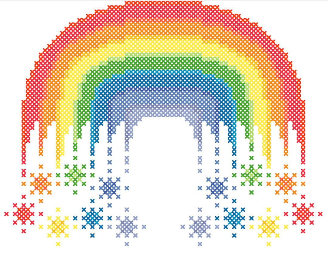 Rainbow Sprinkle Cross-stitch Pattern - Cross Stitch PDF - Instant ...