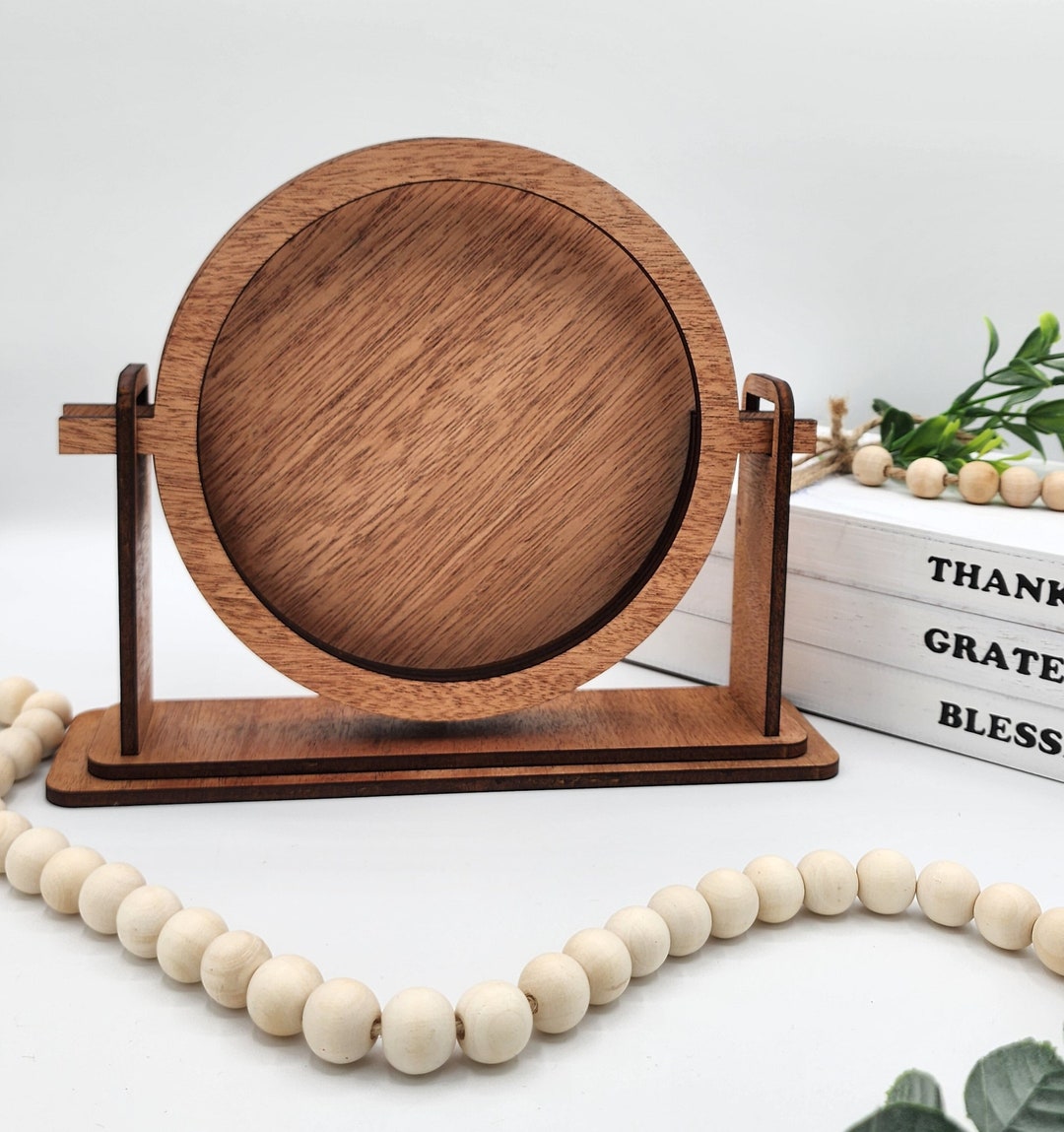 Standing Round Frame for Interchangeable 6.2" Inserts- Black, White ...