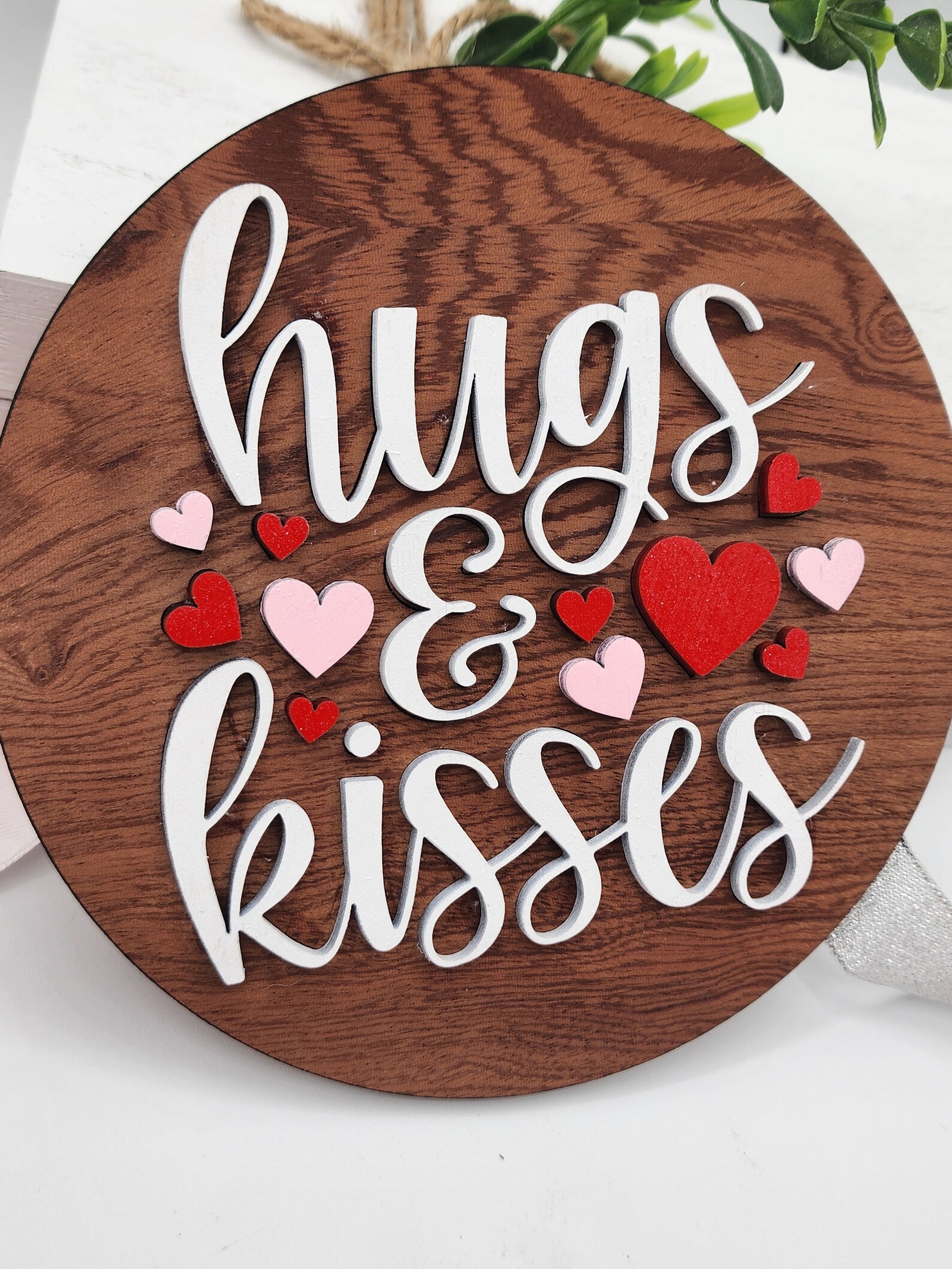 Hugs and Kisses Hearts 6 Round INSERT ONLY Valentine Day Theme, Red ...