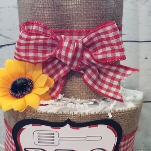 2 Tier Diaper Cake and Mini 3 Piece Set - BBQ Baby Q Diaper Cake -blue ...
