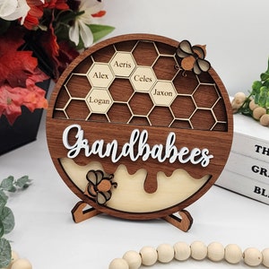 Personalized Bee Hive Family Tree Plaque: Custom Grandparent Gift ...