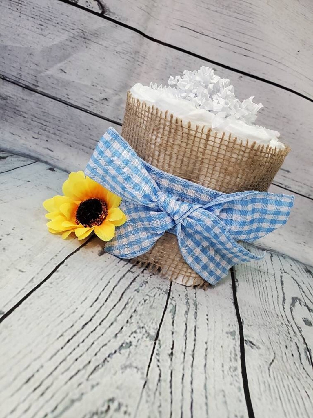 Mini Diaper Cake BBQ Baby Q Diaper Cake - Pink Red Yellow Burlap and ...