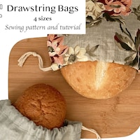 DIY Reusable Bread Bag Sewing Pattern, Fabric Bread Storage Bag, Zero ...