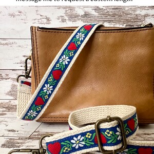 Embroidered Purse Strap, Floral Crossbody Purse Strap, Adjustable Woven ...