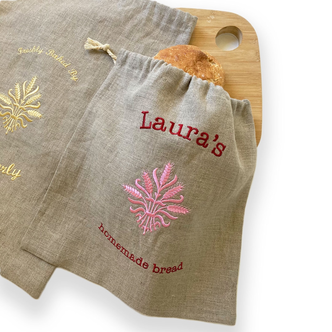 Linen Bread Bag Personalized Bread Bag for Homemade Bread - Etsy