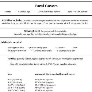 PDF Pattern for Elastic Bowl Covers | Sewing Pattern and Tutorial for ...