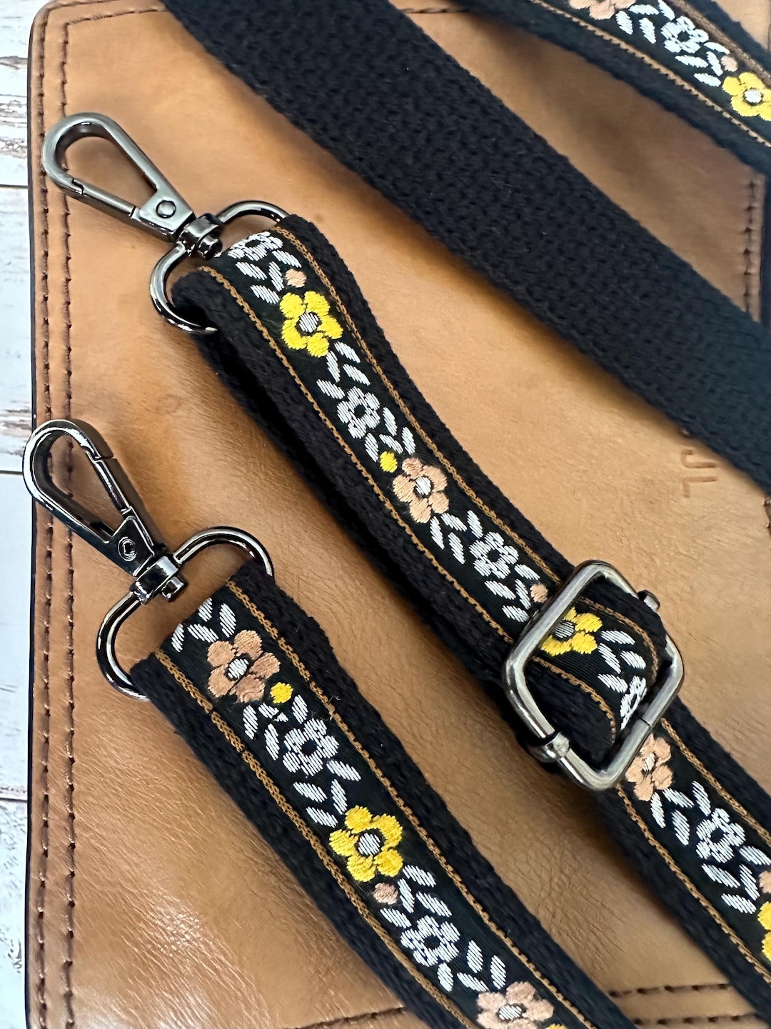 Embroidered Purse Strap, Floral Crossbody Purse Strap, Adjustable Woven ...