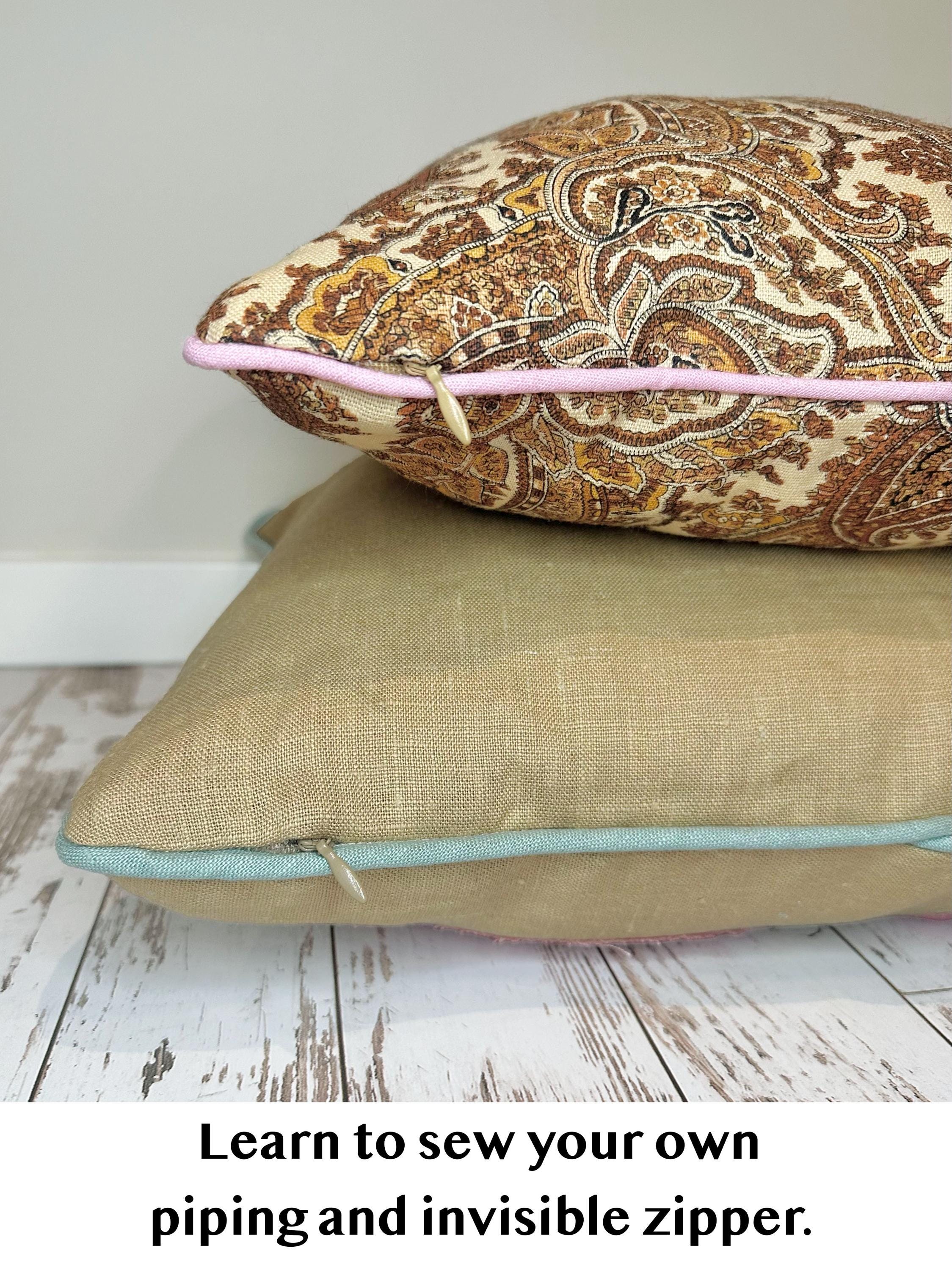 PDF Pattern for Pillow Covers With Piping and Invisible Zipper, Sewing ...