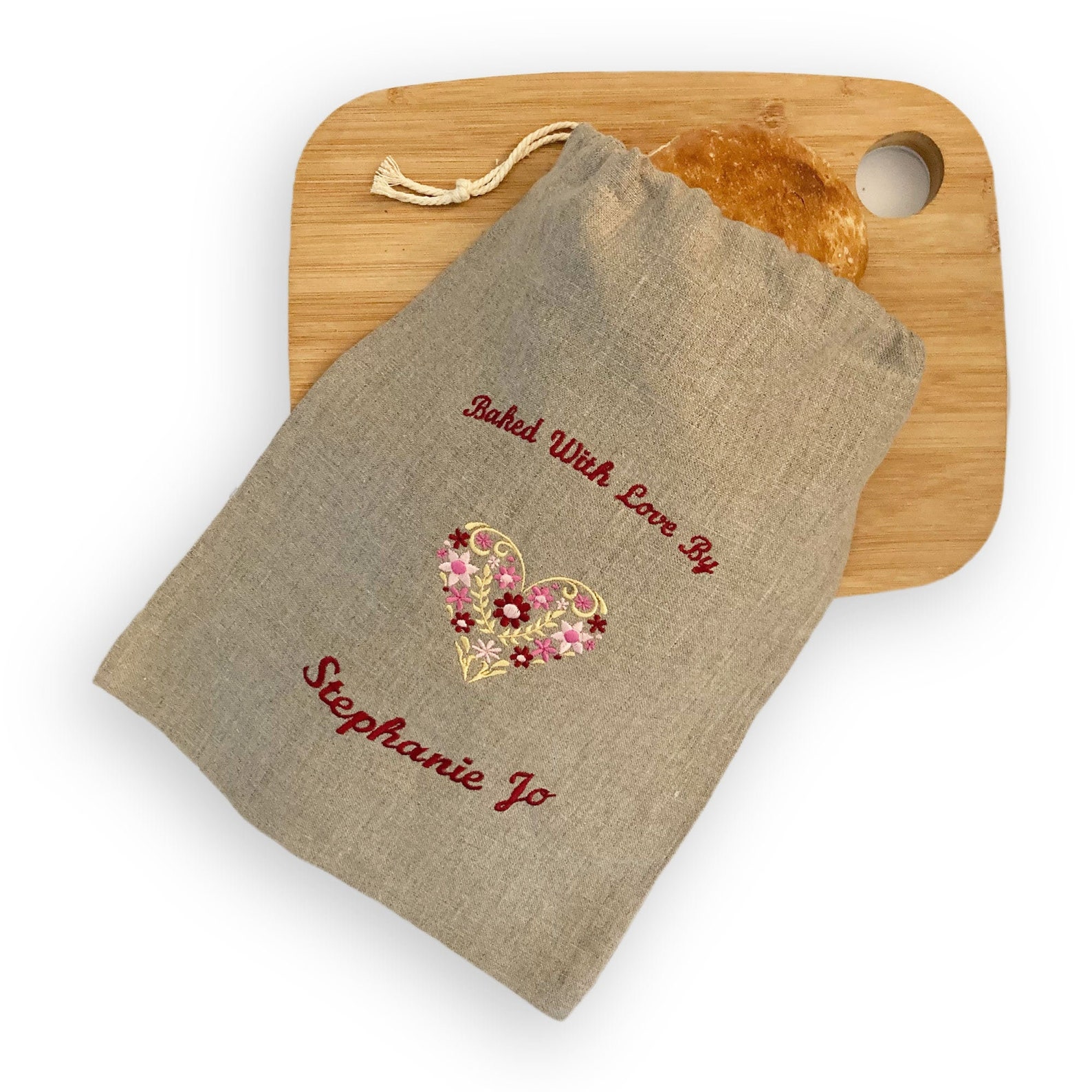 Custom Bread Bag Linen Bread Bag Personalized Gift - Etsy