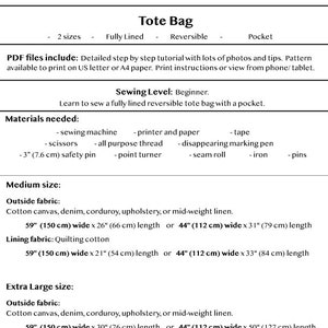 PDF Pattern for Tote Bag in 2 Sizes | Sewing Tutorial for Market Tote ...