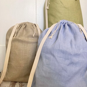Linen Laundry Bag With Shoulder Straps, Laundry Backpack, Extra Large ...