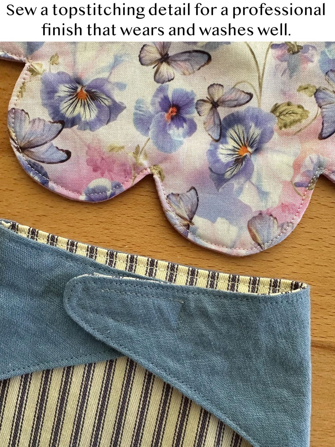 PDF Pattern for Scalloped Baby Bib and Bandana Bib, Step by Step Sewing ...
