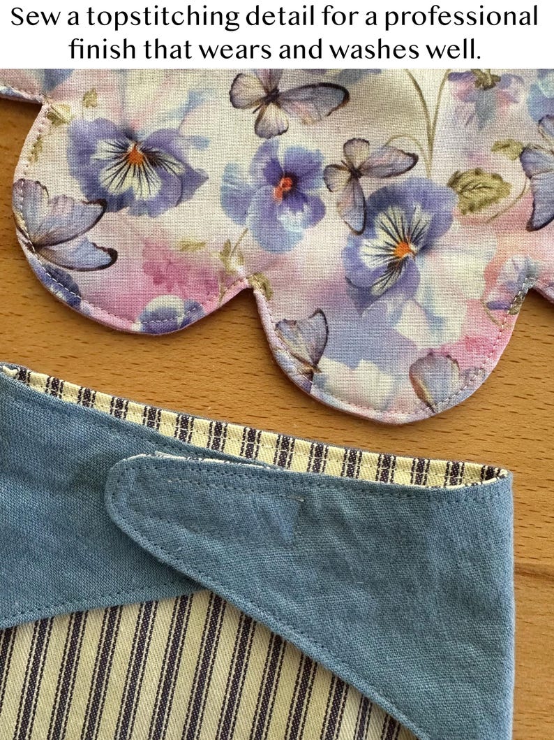 PDF Pattern for Scalloped Baby Bib and Bandana Bib, Step by Step Sewing ...