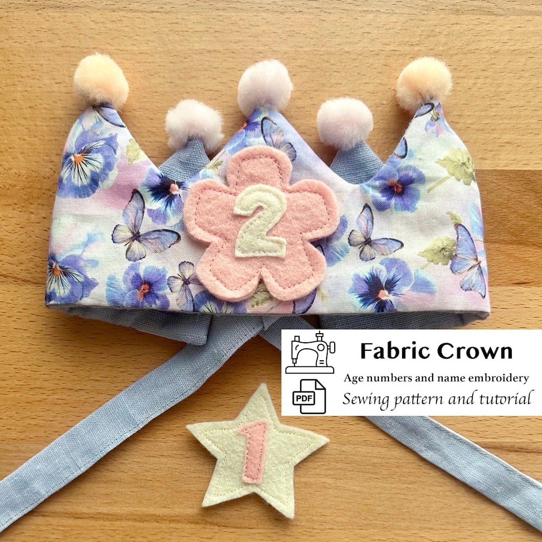 PDF Pattern for Fabric Birthday Crown: Sewing Template and Tutorial ...