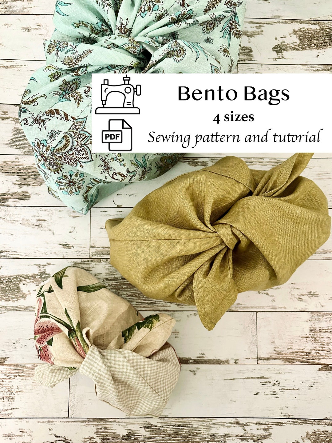 PDF Pattern for Bento Bags, Sewing Pattern and Tutorial for Knitting ...