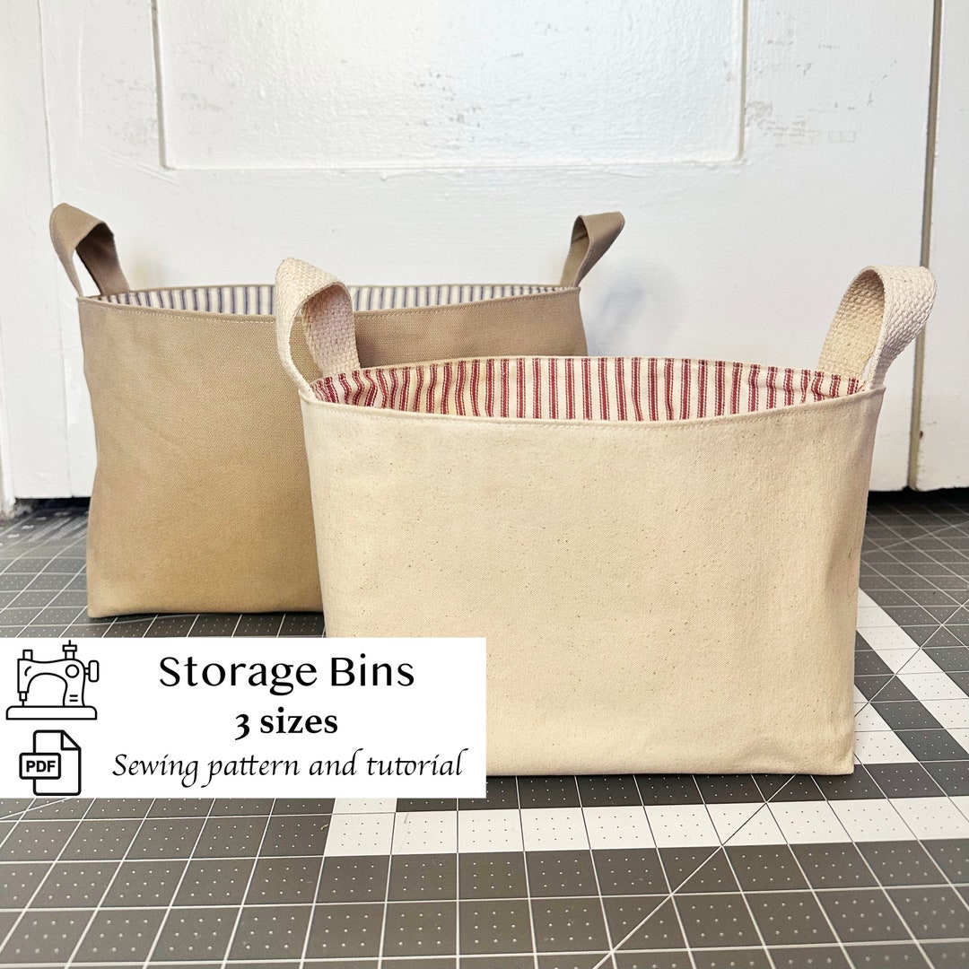 PDF Pattern for Storage Bin 3 Sizes, Sewing Pattern and Tutorial for ...