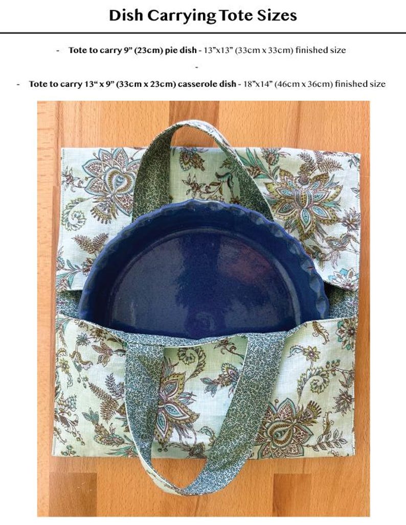 PDF Pattern for Dish Tote, Sewing Pattern and Tutorial for Pie or ...