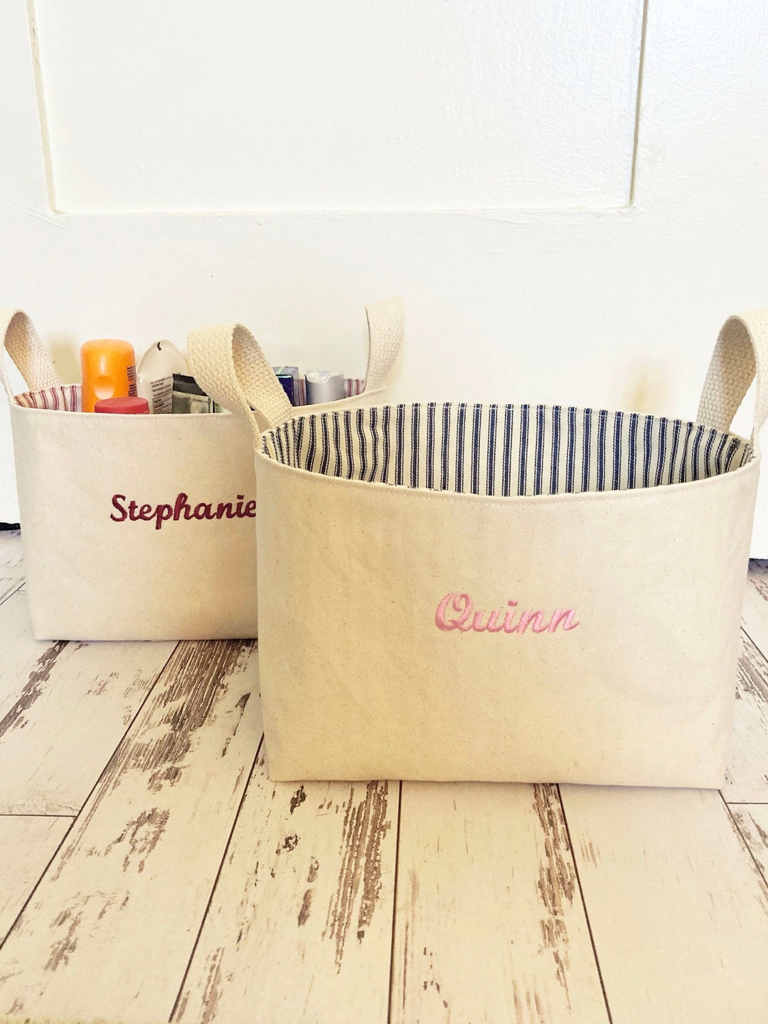 Personalized Storage Basket, Custom Diaper Caddy for Baby Shower Gift ...