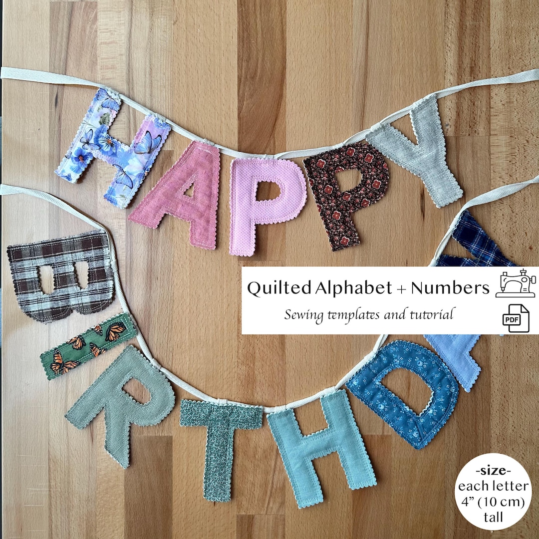 PDF Pattern for 4" Fabric Alphabet Letters and Numbers, Sewing Template ...