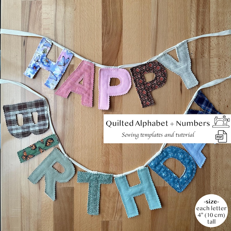 PDF Pattern for 4" Fabric Alphabet Letters and Numbers, Sewing Template ...