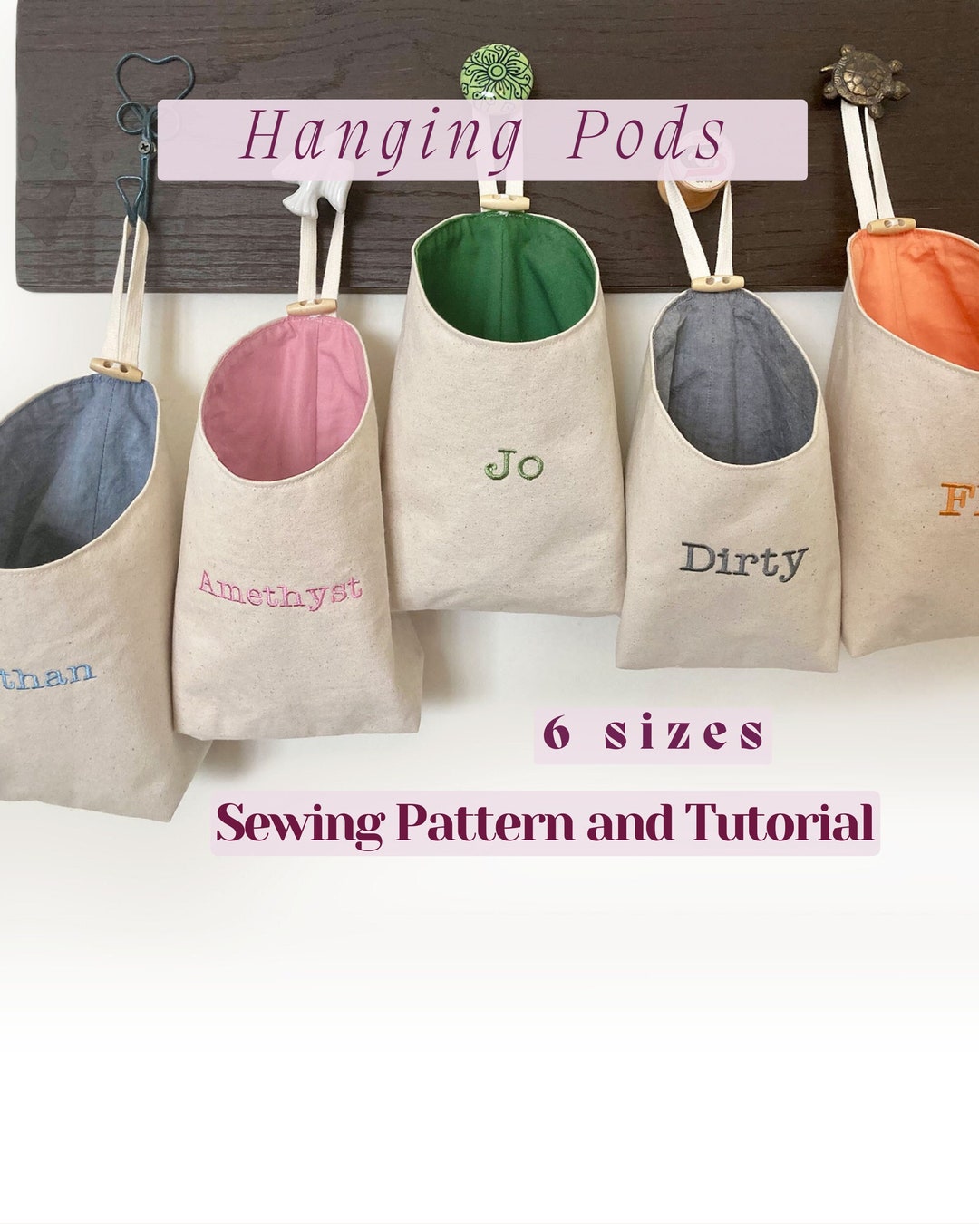 Digital Download PDF Pattern for Hanging Basket Pods | Sewing Pattern ...
