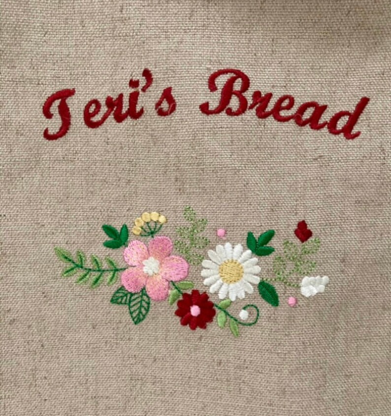 Custom Linen Bread Bag | Embroidered Sourdough Bread Keeper ...
