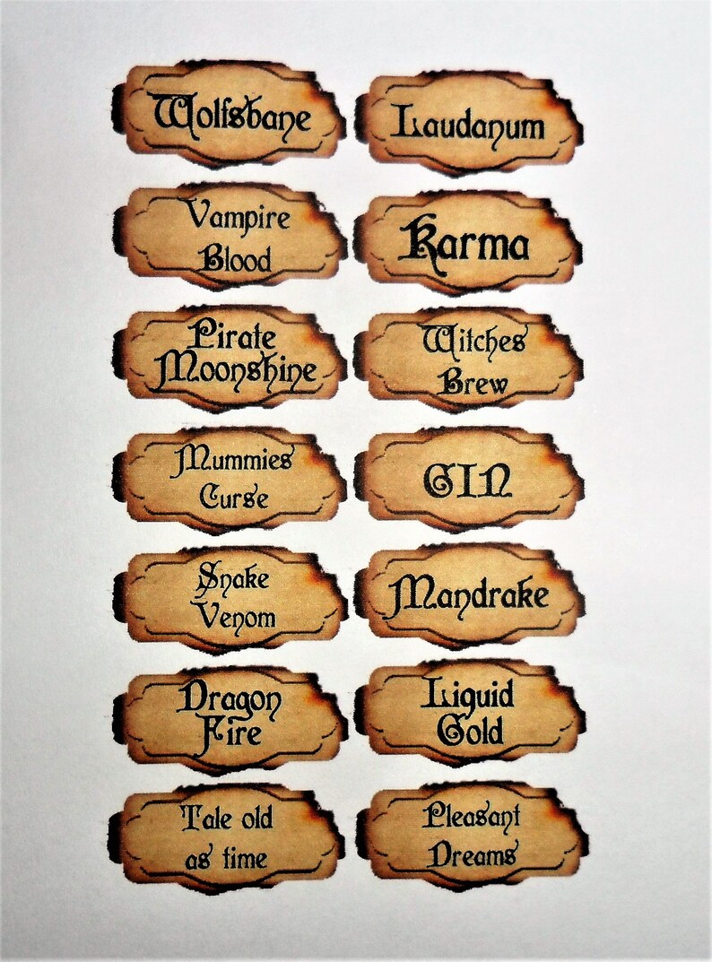 56 mini potion labels for mini bottles apothecary crafting. | Etsy